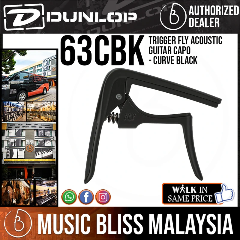 Jim Dunlop 63C Trigger Fly Acoustic Guitar Capo - Curve Black - Total ...